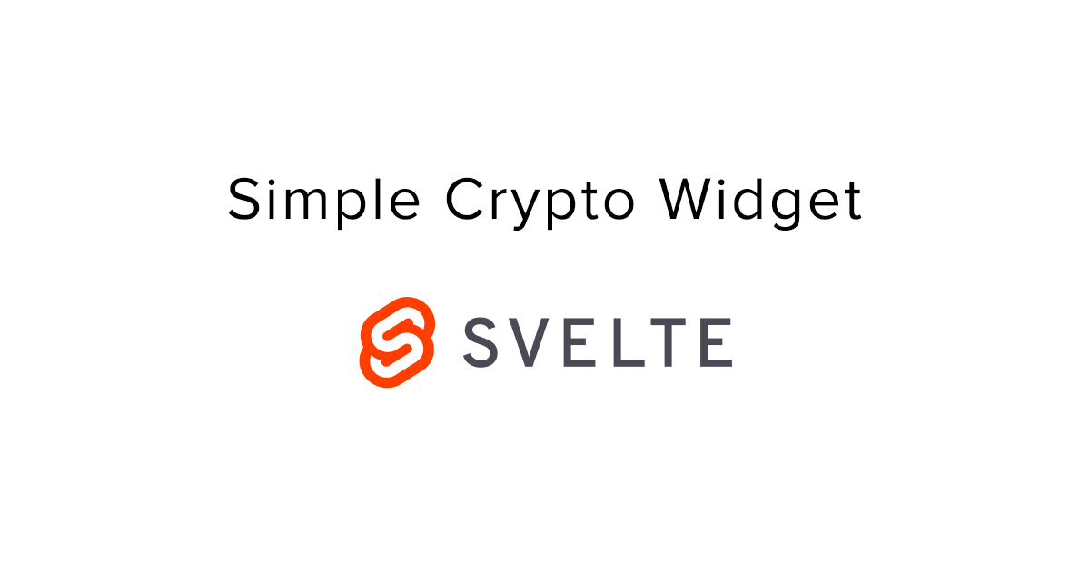 Crypto 🤑 Svelte Widget